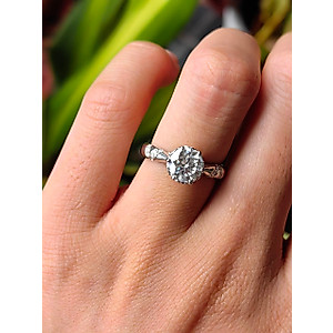 DovEggs Moissanite Engagement Ring for Women 1.5ct 7.5mm G-H-I Color Heart Arrows Cut Moissanite Lab Created Diamond Solitaire Wedding Rings 14K Gold QUALITY Sterling Silver(6.5)