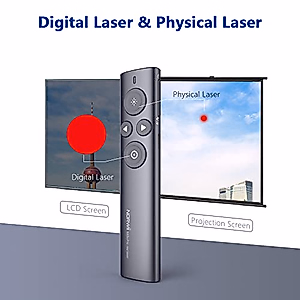 Norwii N95 Presentation Remote Designed for LED LCD Screen, Digital/Physical Laser Pointer & Air Mouse Presenter Pointer 3 Type Presenters, Support Highlighting Magnifier Timer