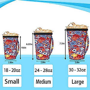 Iced Coffee Sleeve with Handle for Cold Drinks Allay Blossom Beverages Reusable Neoprene Coffee Insulator Sleeves Home Party Suppliess for 30-32oz Coffee Cups