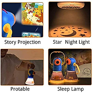 Matteobenni Kids Multifunctional Story Projector, Night Lights Projector Storybook Toy, Educational Toys Gifts for 3-12 Year Old Boys/Girls