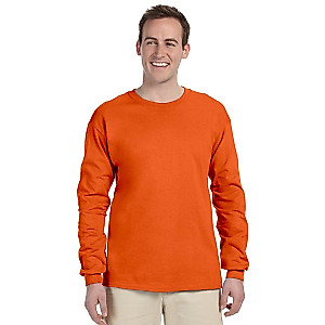 Fruit of the Loom Adult 5 oz. Long-Sleeve T-Shirt, BURNT ORANGE, XL