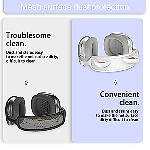 WQNIDE Headband Cover for AirPods Max, Cute cat Ears Design Soft Silicone Headphone Headband Protectors/Comfort Cushion/Top Pad Protector Sleeve Compatible with Apple AirPods Max (White)