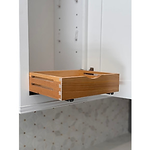 LuxursKingQYW Drawer Wood Pull Out Tray Drawer Box Kitchen Cabinet Organizer Cabinet Slide Out Shelve Cabinet Pull Out Shelves, Wooden Pull-Out Shelf-Fast and Easy D.I.Y. (24" W×21" D×3" H)