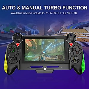 Sefitopher Switch Controller, One Piece Joy Pad Replacement for Nintendo Switch Joycons, Support Turbo, 6-Axis Gyro, Dual Motors Vibration, Wake-up Function, Suitable for Big Hand Players