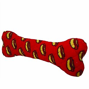 MIGHTY- No Stuff Bone-Red– Squeaky Plastic Core. 2-in-1 Toy. Made Durable & Floats, Strong & Tough. Interactive Play Dog Toy (Tug, Toss & Fetch)
