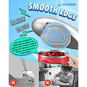 One Touch Electric Can Opener Fits Almost All Can Sizes for Seniors with Arthritis, Hand Held Battery Operated Can Opener with Smooth Edge, Food Safe Kitchen Gadgets Automatic Can Opener for Kitchen