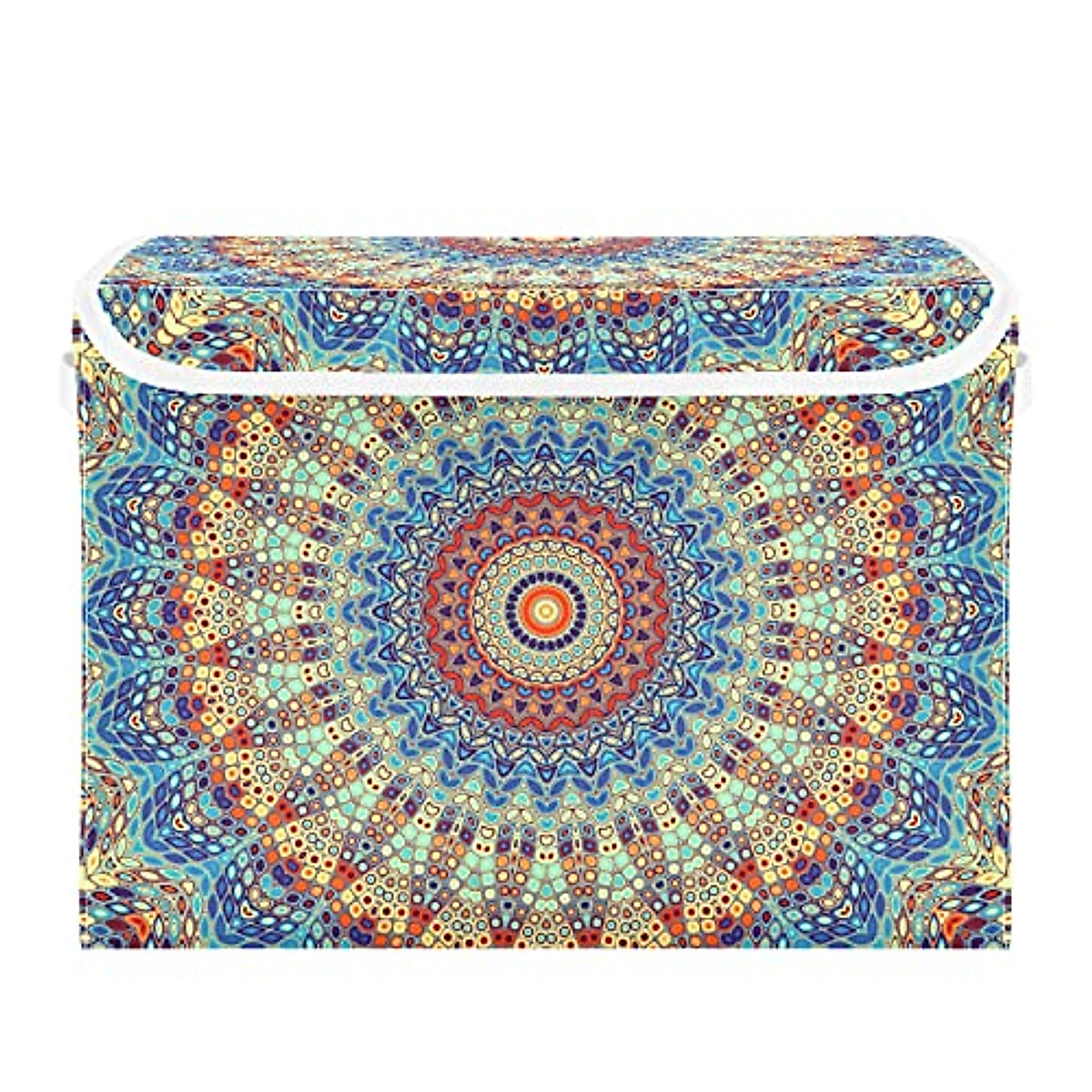 senya Large Storage Bins with Lids Large Closet Storage Bins Mandala Decorative, Foldable Fabric Storage Boxes with Handle for Home Bedroom Office(228vb9k)