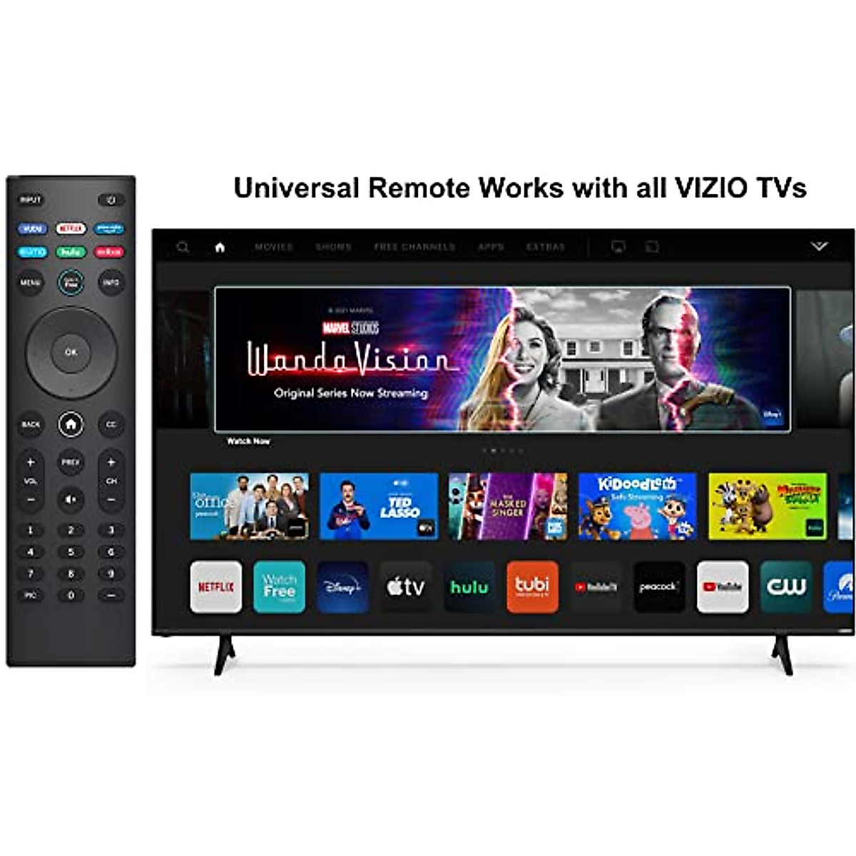 Universal Remote Control, XRT140 Smart TV Remote Compatible with VIZIO All LED LCD HD 4K UHD HDR Smart TVs