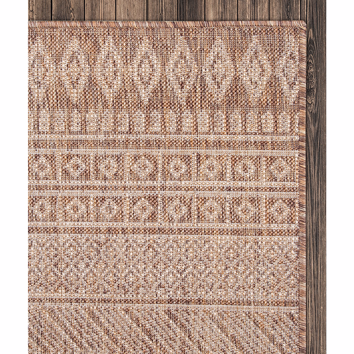 HOMEGNOME Indoor Outdoor Boho Vintage Area Rug (Stain Resistant, Easy to Clean, Washable, Non Shedding) (8'x10', Natural Neutral)