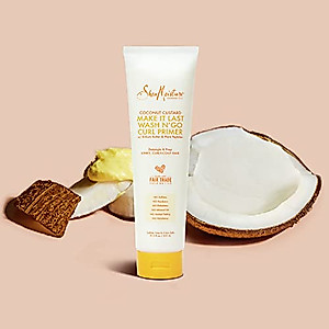 SheaMoisture Coconut Custard Curl Defining Cream - Make It Last Wash N' Go Primer, Enhancer & Detangler for Wavy & Curly Hair, Organic Shea Butter, 10.3 Oz