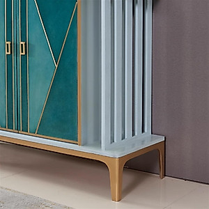 HARAY Shoe Rack Storage Cabinet with 2 Doors, Accent Wooden Sideboard Decorative Cabinet with 4-Tier Shelves, for Living Room, Bedroom, Hallway, Entryway Shoe Storage Organizer