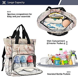 xigua Marble Ink Texture Diaper Bag Backpack Multi Function Baby Changing Bags Waterproof Large Capacity Travel Back Pack for Mom Dad