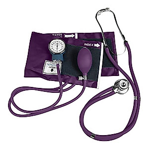 Lumiscope Professional Blood Pressure Kit - Stethoscope, Manual BP Cuff, Sphygmomanometer - Grape