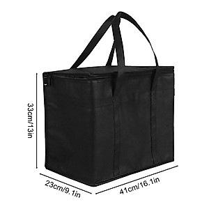 Insulated Grocery Bags, Collapsible Commercial Food Delivery Bag Reusable Picnic Cooler Bag for Food & Groceries Delivery Restaurants