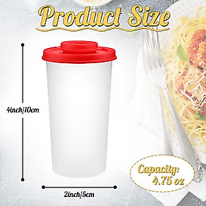 4 Pcs Salt and Pepper Shakers Set Large Salt Dispenser Camping Picnic Salt Shaker with Lid Plastic Salt and Pepper Shakers with Lids Picnic Salt and Pepper Jar Container for Salt Sugar Spice (Red)