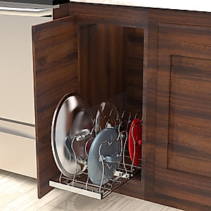 Simple Houseware Organizer Pull Out Under Cabinet Sliding Shelf for Pantry Pan and Pot Lid