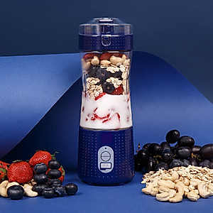 Portable Blender, USB Rechargeable Smoothie on the Go Blender Cup with Straws, Protein Shakes Fruit Mini Mixer for Home, Sport, Office, Camping (White), 8.9x3.1 (8S)