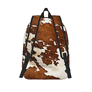 VGFJHNDF Red and white cowhide print Canvas Backpack,Canvas Backpack for Any Adventure