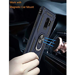 LUMARKE Galaxy S9 Case,Military Grade 16ft. Drop Tested Dual Layered Heavy Duty Cover with Magnetic Ring Kickstand Compatible with Car Mount Holder,Protective Phone Case for Samsung Galaxy S9 Blue