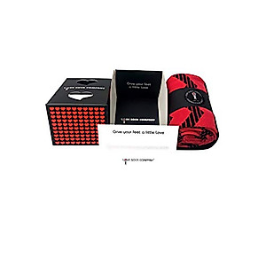 Love Sock Company Zig Zag Red Dress Socks Black Stripes - Individually Gift Box - Groomsmen socks - Christmas stocking Stuffers - Organic Cotton - Made in Europe (Red, 1)