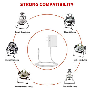 MEROM 5V Power Cord Compatible with Graco Swing Simple Sway,Munchkin,Kmaier,Glider LX,Glider Elite,Glider Premier,Glider Lite,Glider Petite LX,Lxdregan Swing,Sweetpeace,DuetSoothe,for SSA-5WVI-05