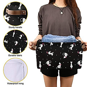 WELLDAY 1PCS Storage Basket Elegant Cat Large Foldable Storage Bin Cube Collapsible Organizer