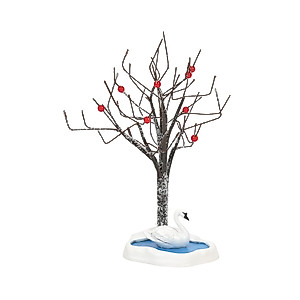 Department 56 Village Collection Accessories Twelve Days of Christmas Seven Swans a Swimming Tree Figurine, 5.91 Inch, Multicolor