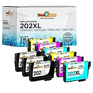Houseoftoners Remanufactured Ink Cartridge Replacement for Epson 202 XL 202XL for Workforce WF-2860 Expression XP-5100 Printers (3B 2CMY, 9PK)