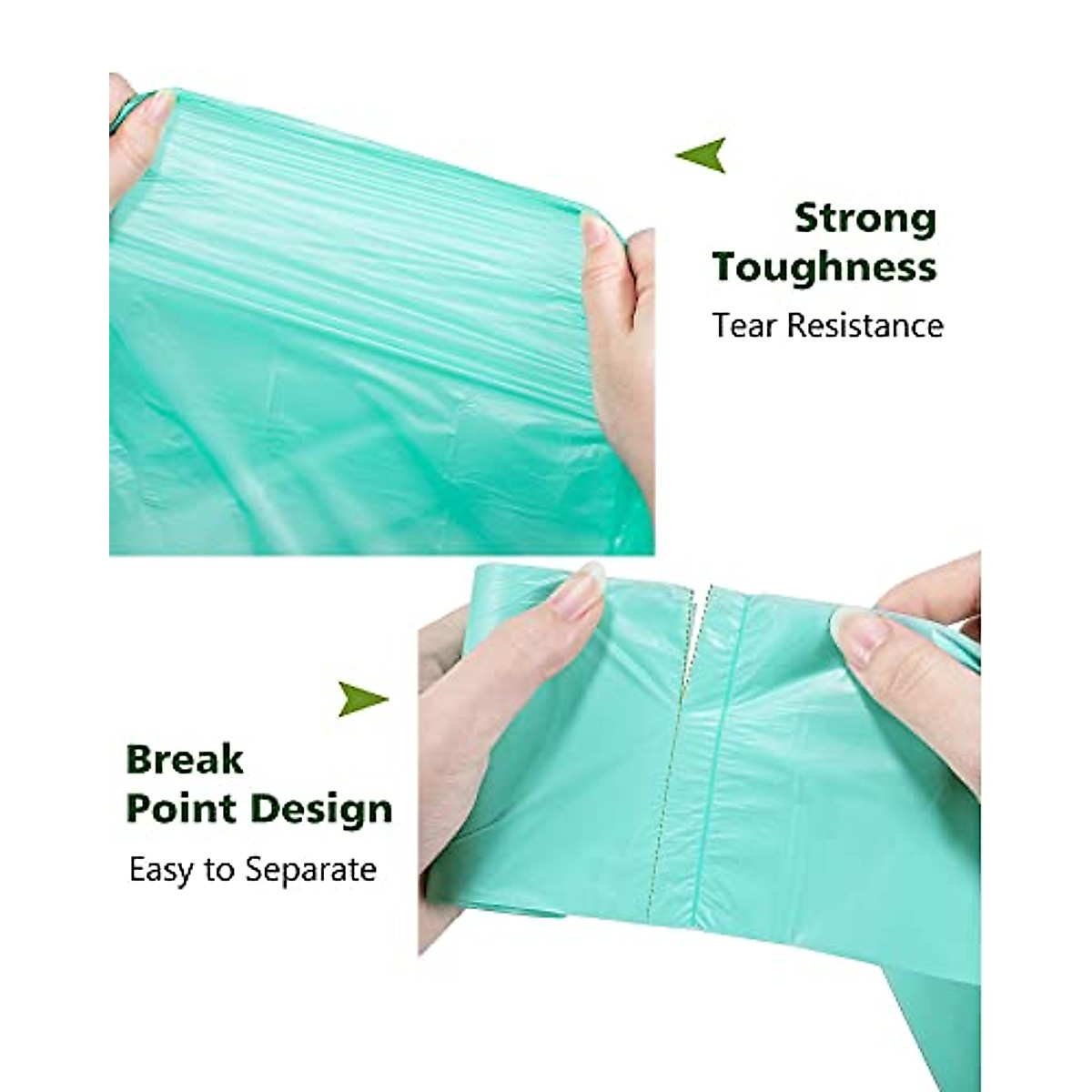 Compostable Trash Bags 1.2 Gallon 150 Packs,AYOTEE Small Compost Bags,Small Biodegradable Trash Bags Green Are Suitable For 1-2 Gallon And 4-8 Liter Tiny Trash bags can liner