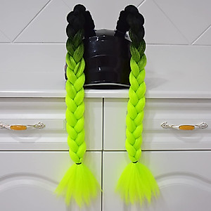 2 Psc Helmet Pigtail Motorcycle Helmet Ponytail Bicycle Helmet Braids Hair Tails for Any Helmets Decorations Cup Reusable (G)