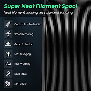 SUNLU ABS Filament 1.75mm, Highly Resistant Durable 3D Printer Filament, Dimensional Accuracy +/- 0.02mm, 1kg Spool(2.2lbs), 395 Meters, Strong ABS Consumables, Black