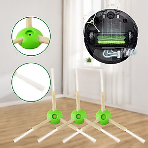 HORPKUN Replacement Parts for iRobot Roomba i7 i7+ i3 i3+ i4 i6 i6+ i8 i8+/Plus E5 E6 E7 j7 I,E &J Series Vacuum Cleaner, 2 Set Rubber Brushes, 6 Filters, 6 Side Brushes,3 Vacuum Bags