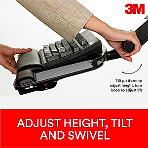 3M Easy Adjust Keyboard Tray, Adjustable Platform, 23-Inch Track, Black (Akt150le)