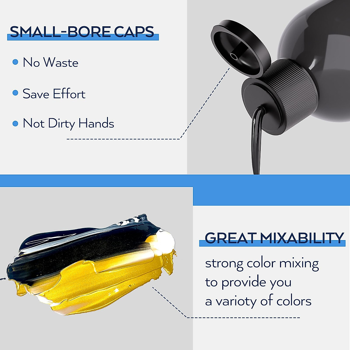 Nicpro Black Fabric Paint for Furniture, 8.45 oz (250 ml) Fabric Paint for Clothes Permanent, Soft Rich Pigment Non-Toxic Textile Paint for Fabric DIY Crafts T-shirts Shoes Jeans for Kid Adult