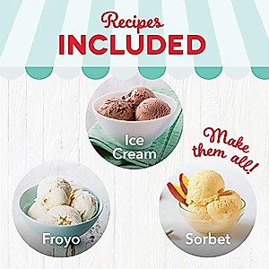 DASH My Pint Electric Ice Cream Maker Machine for Gelato, Sorbet + Frozen Yogurt with Mixing Spoon & Recipe Book (Organic, Sugar Free, Flavored Healthy Snacks + Dessert for Kids & Adults) 0.4qt-White