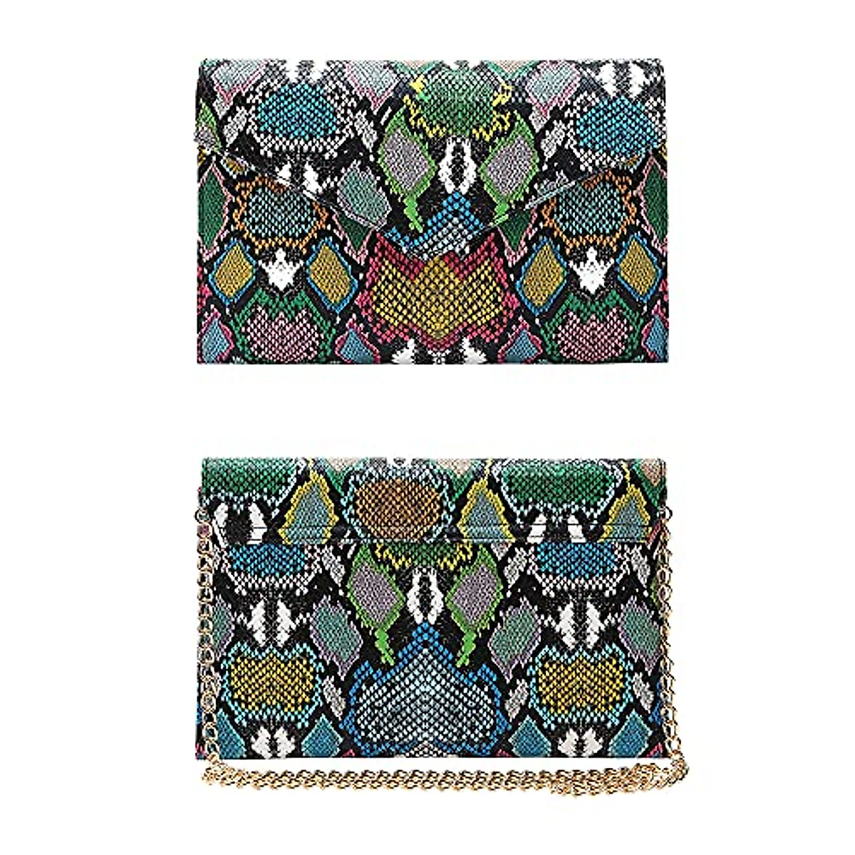 JOBEDE Snakeskin Envelope Clutch Handbag Evening Party Prom Chain Bag Women Shoulder Crossbody Bag
