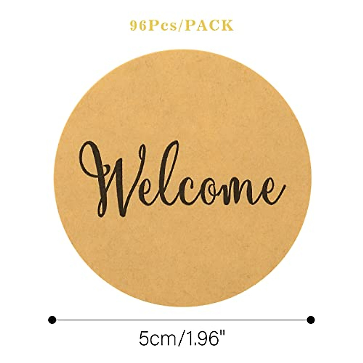 jijAcraft 96 Pcs - 2 inch Welcome Stickers, Kraft Stickers for Wedding Welcome, Round Paper Sticker for Wedding Party Favor Welcome Guests Labels