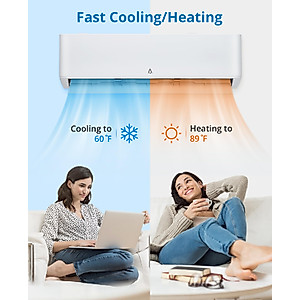 ACONEE 24,000 BTU AC/Heating 23 SEER, 208/230V, System Inverter Cools Rooms 1500 Sq.Ft, Wall Mount Ductless C Split Air Conditioner, White