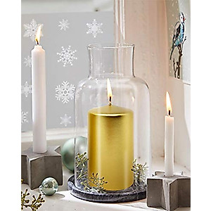 Hyoola Metallic Pillar Candles - 6 Pack - Gold Pillar Candles - European Made Decorative Pillar Candles - 2.4 Inch x 4 Inch