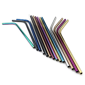 JANKNG 3 Pieces 304 Stainless Steel Metal Straws Set, 8.5 Inch Extra Wide Milkshake Bubble Reusable Drinking Straws For 20oz Tumblers Yeti Rumblers Cold Beverage, Pink