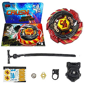 Crush Blades Metal Fusion Starter Set with 1 Battle Top Mercury Anubius 85XF, 1 Launcher, Metal Wheel, Track and Base, Duel Spinning Game for Kids Aged 8 and Above