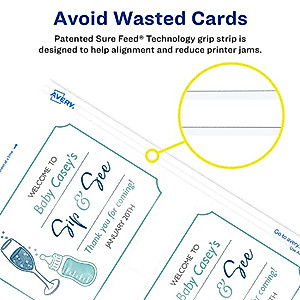 Avery Postcards with Scalloped Corners and Sure Feed Technology, 3.5" x 5", Matte White, 100 Cards Total, Laser/Inkjet Printable Cards (5626)