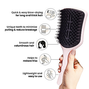 Tangle Teezer Large Ultimate Blow Dry Brush, Vented Hair Brush for a Quick & Easy Blowout, Adds Volume & Lift, for Thick & Curly Hair Types, Tickled Pink