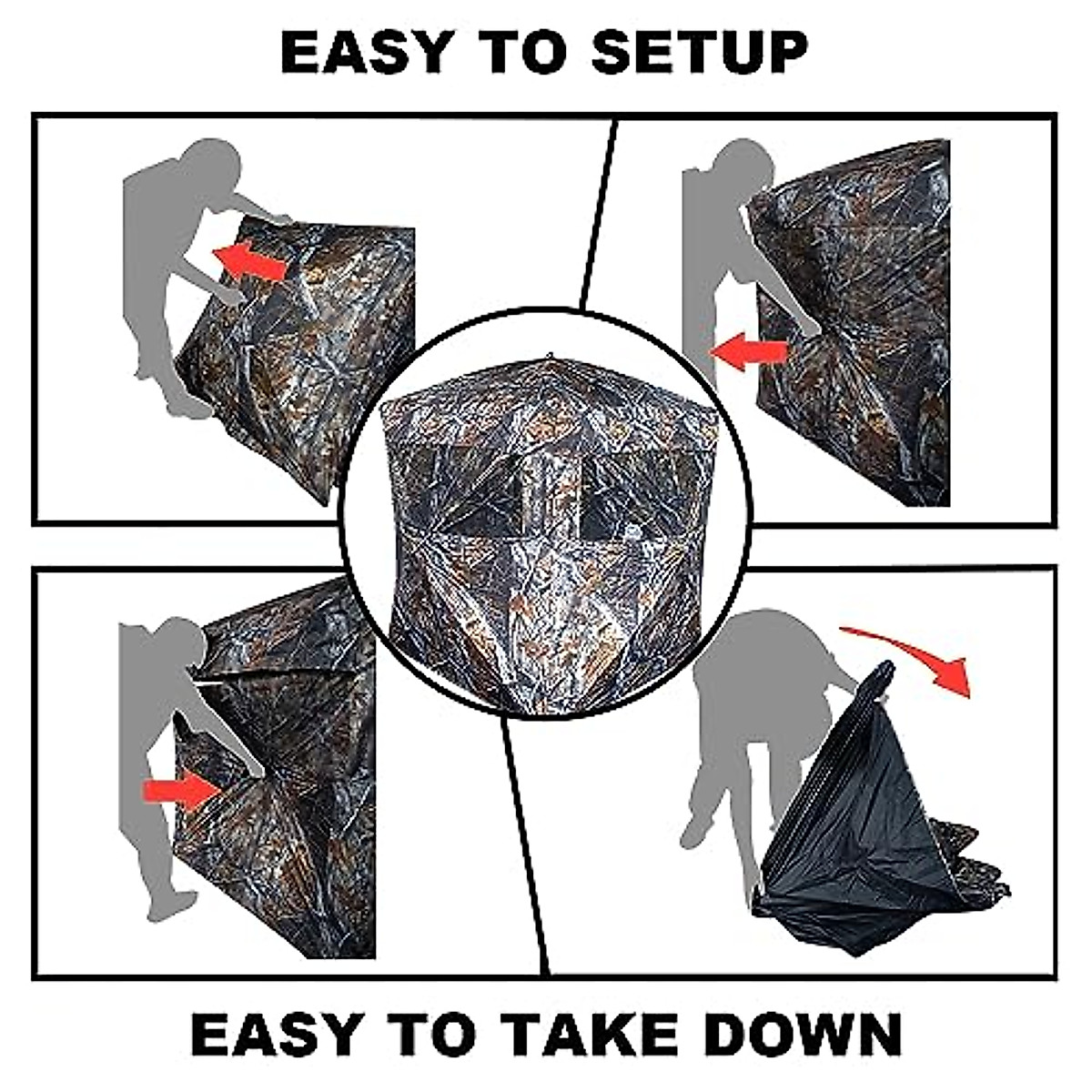 THUNDERBAY SPUR Collector 2 Person Hunting Blind, Pop-up Ground Blind with Silent Sliding Window