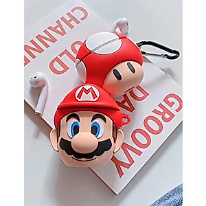 Cartoon Case Compatible with Apple AirPods Pro Anime, Fun Cute Kawaii Protective Case Anti-Fall Headphone Case for Airpod Pro Case Cover (AirPods Pro, Mushroom)