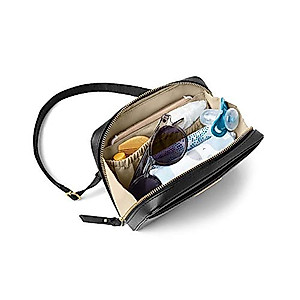 Skip Hop Adjustable Greenwich Easy-Access Convertible Hip Pack, Vegan Leather, Black, One Size(Pack of 1)