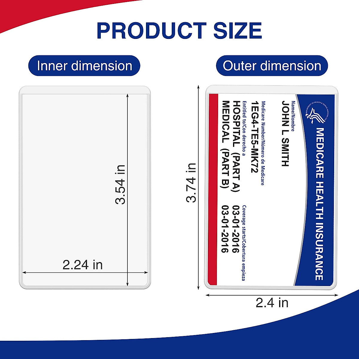 Fabmaker New Medicare Card Protector, 6 Pack Plastic Card Holder for Wallet Single 12 Mil Business Card Sleeve Waterproof Cards Plastic Protector for Credit Card Business Card Social Security Card