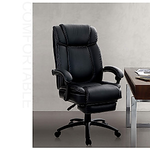 ALPHA HOME Executive Chair High Back Ergonomic Office Chair Adjustable Recliner Managerial Computer Desk Chair with Retractable Footrest Big Tall Rolling Swivel with Caster -Weight Capacity 350 lbs