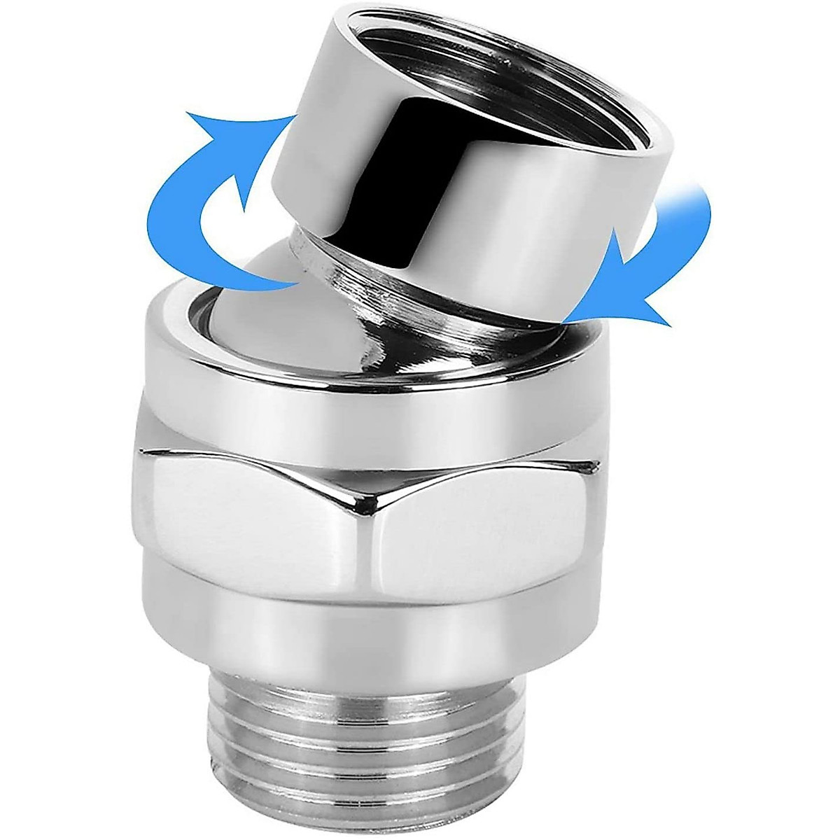 Shower Connector Ball Joint Shower Head Swivel Ball Adapter Brass Adjustable Shower Arm Extension Universal Component Polish Chrome