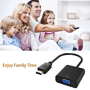 ZHIYUEN® HDMI to VGA Cable Adapter Converter 15 Pin d Sub, HDMI Gold Male to VGA Female Connector Cord for Laptop Computer Connect to Monitor, Apply to PC, MAC, PS4, Projector etc…